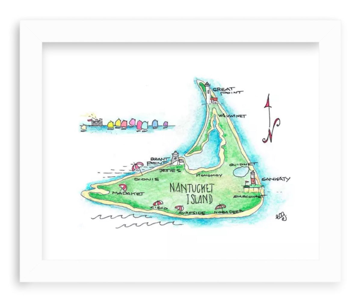 Whimsy Nantucket Map – Front Porch Studio Nantucket
